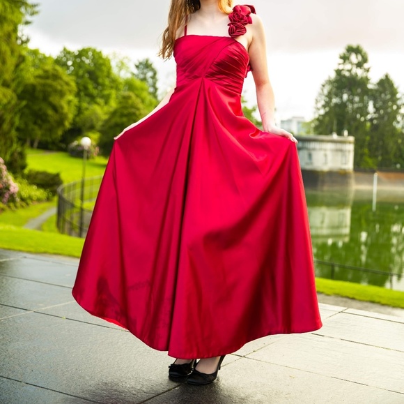 Dresses | Custom Made Red Prom Dress | Poshmark